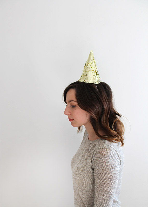 diy gold fringe party hats – almost makes perfect