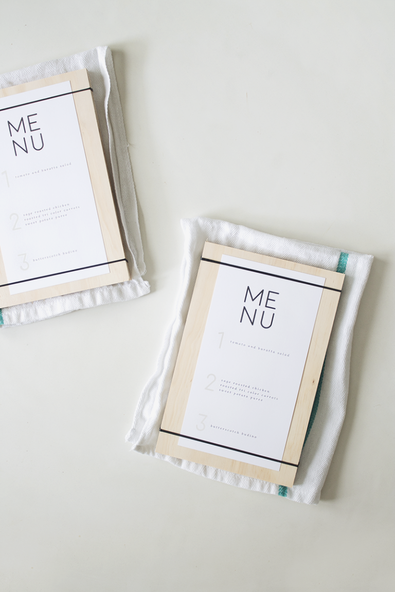 DIY wood + rubber band menus ( with free printable ) – almost makes perfect