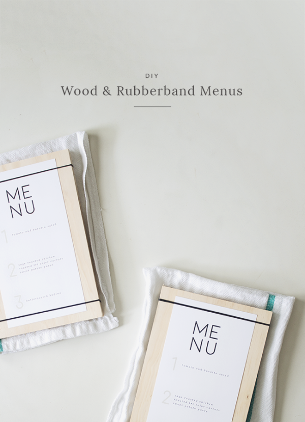 DIY wood + rubber band menus ( with free printable ) – almost makes perfect