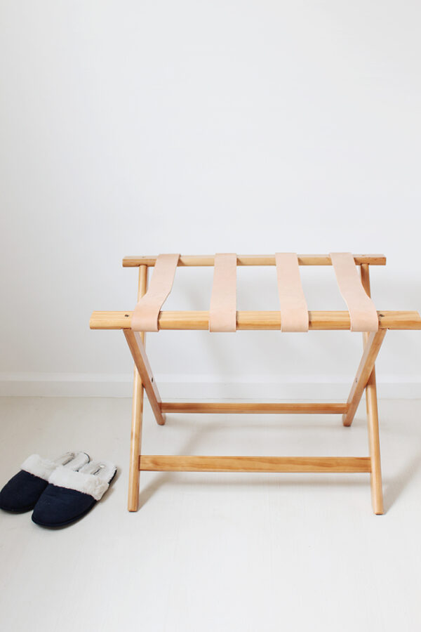 DIY leather luggage rack – almost makes perfect