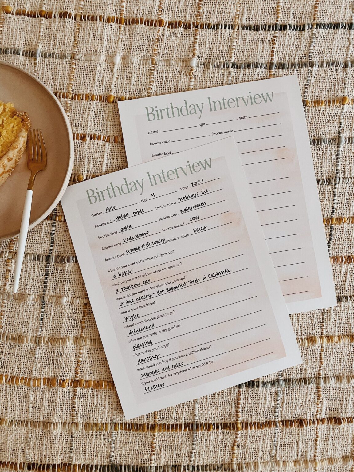 printable birthday interview questions – almost makes perfect
