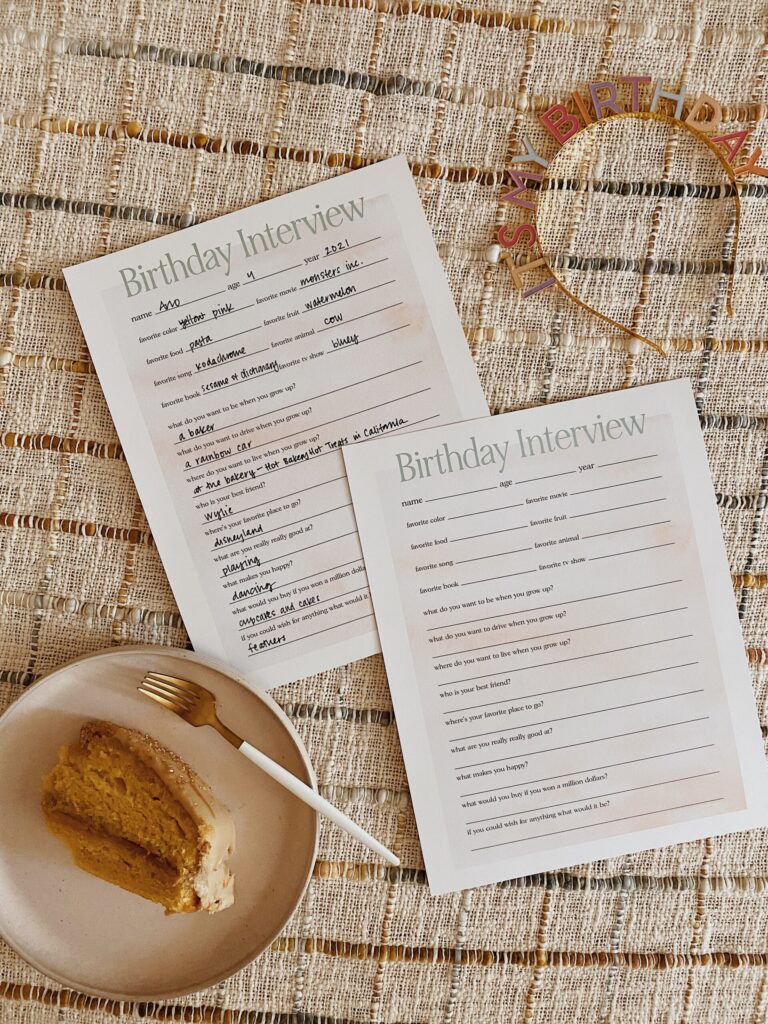 printable birthday interview questions – almost makes perfect