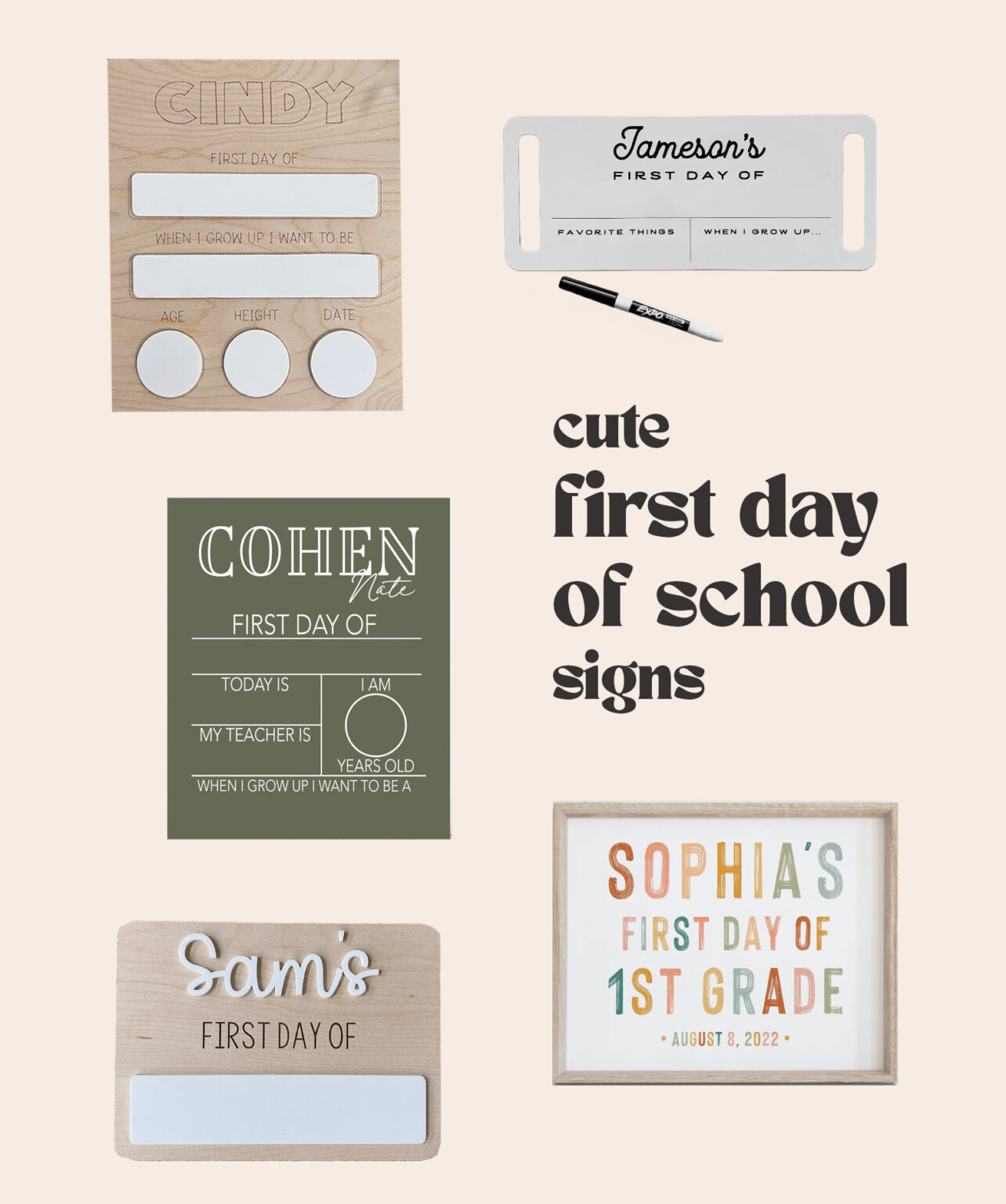 cute first day of school signs – almost makes perfect
